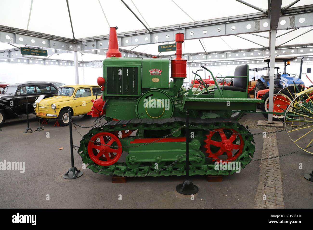 ISTANBUL, TURKEY - SEPTEMBER 20, 2020: HSCS tractor in Rahmi M. Koc ...