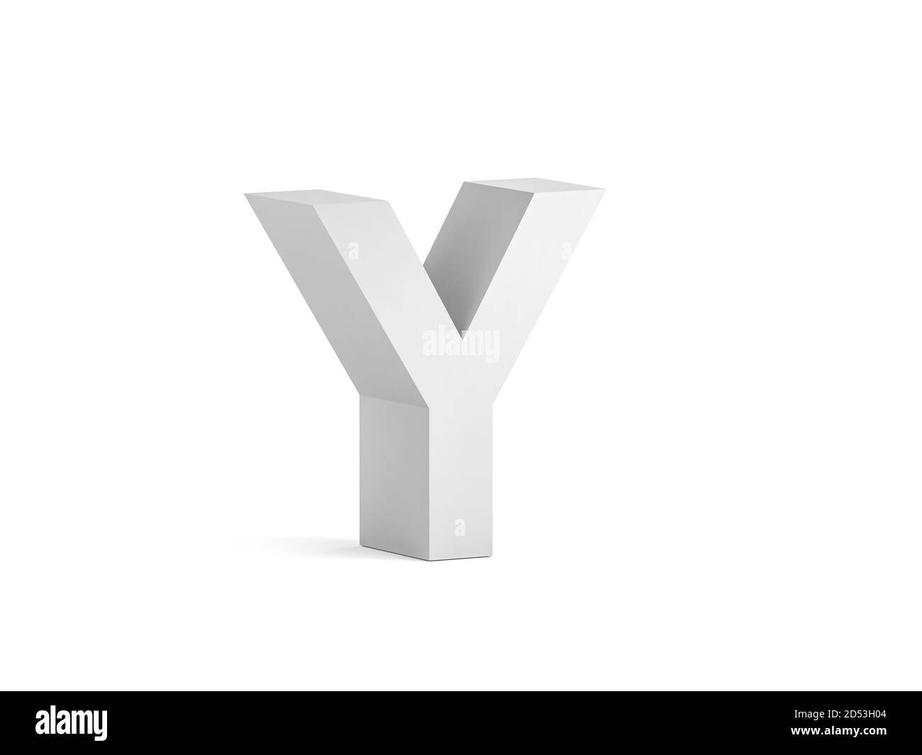 White bold letter Y isolated on white background with soft shadow, 3d ...