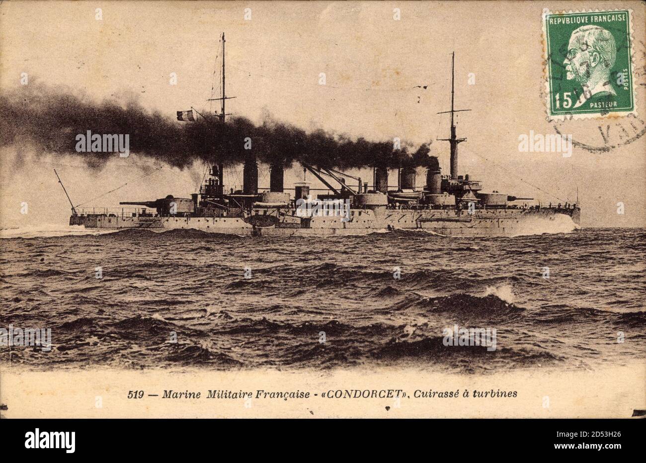 Französisches Kriegsschiff Condorcet, Cuirasse a turbines ...