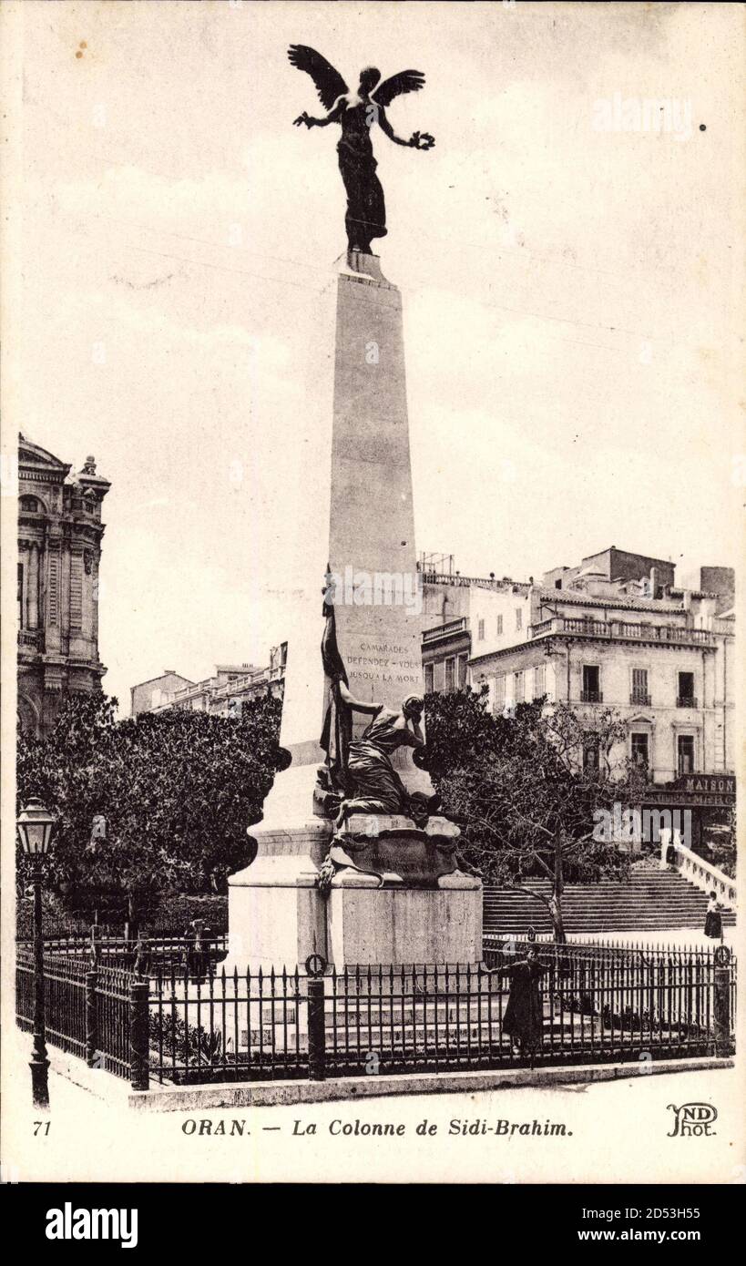 Oran Algerien, La Colonne de Sidi Brahim, Eingezäuntes Denkmal | usage ...