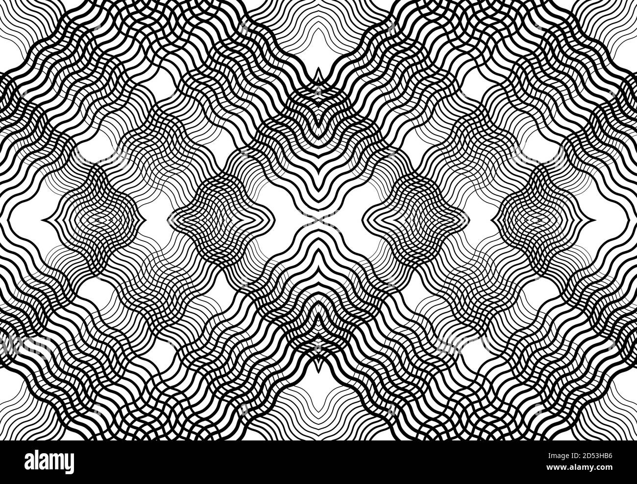 Squiggly lines abstract monochrome pattern Cut Out Stock Images ...