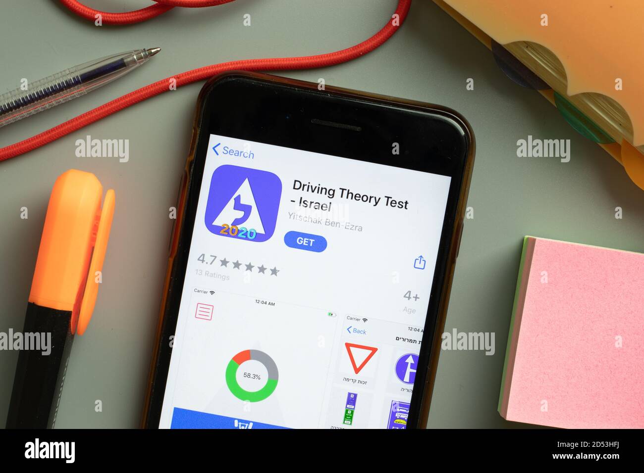 New York, USA - 29 September 2020: Driving Theory Test Israel mobile ...