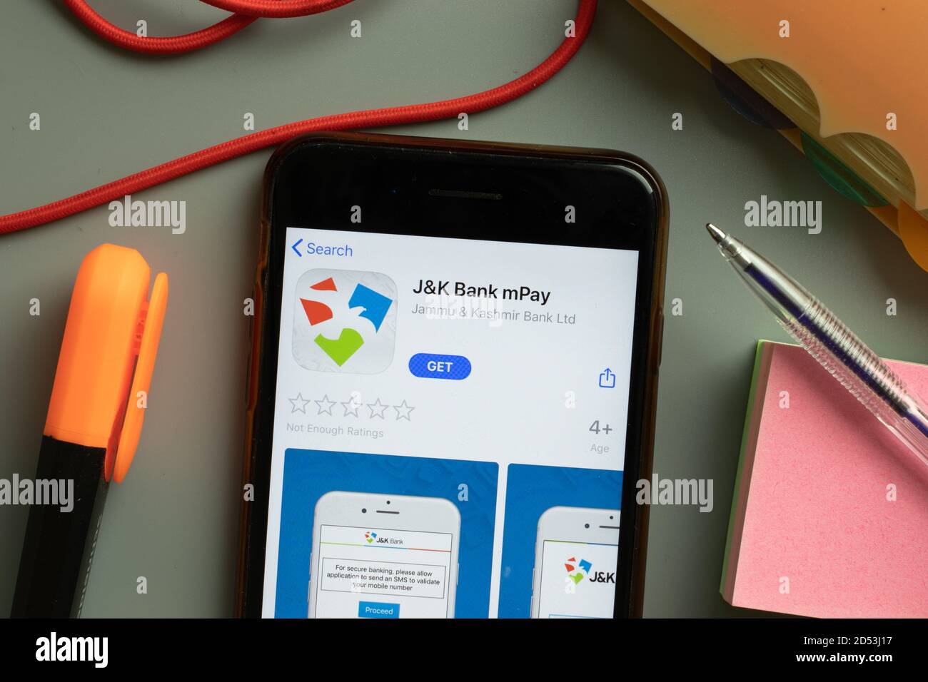 New York, USA - 29 September 2020: JK Bank mPay mobile app logo on ...