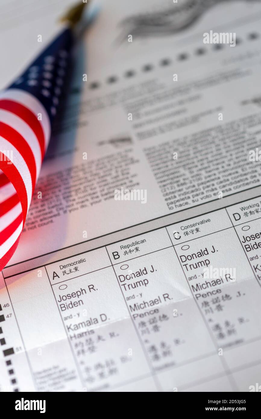 Official Absentee Military Ballot, General Election, 2020, United ...