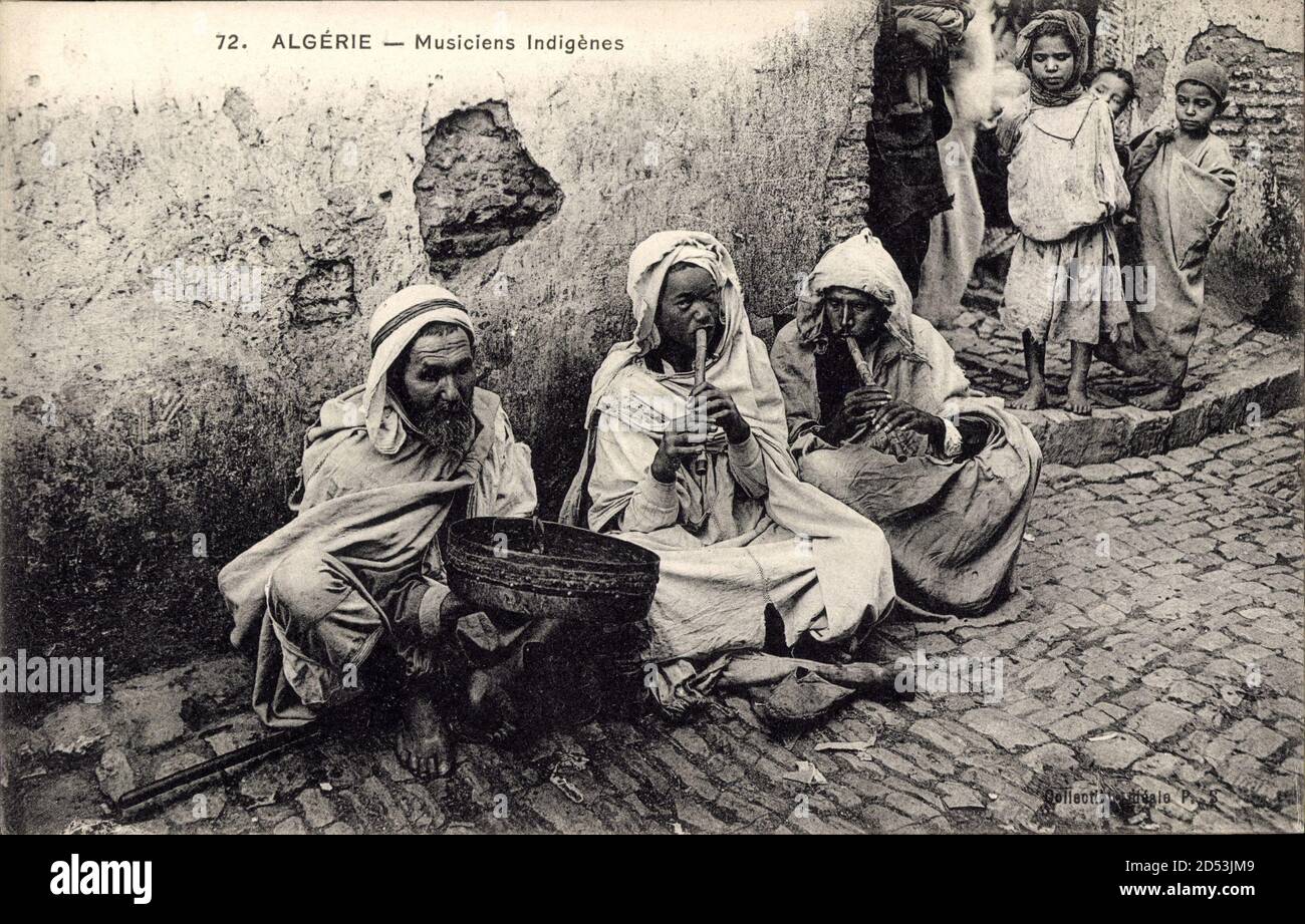 Algerien, Algérie, Musiciens Indigènes, Algerier, Musiker, Flöte ...