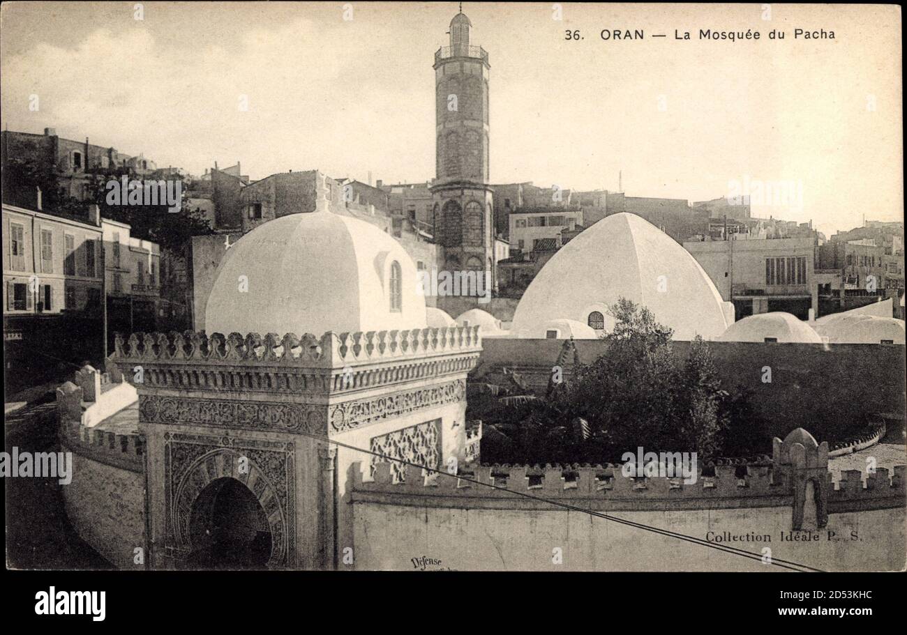 Oran Algerien, La Mosquee du Pacha, Minarett, Blick auf die Moschee ...