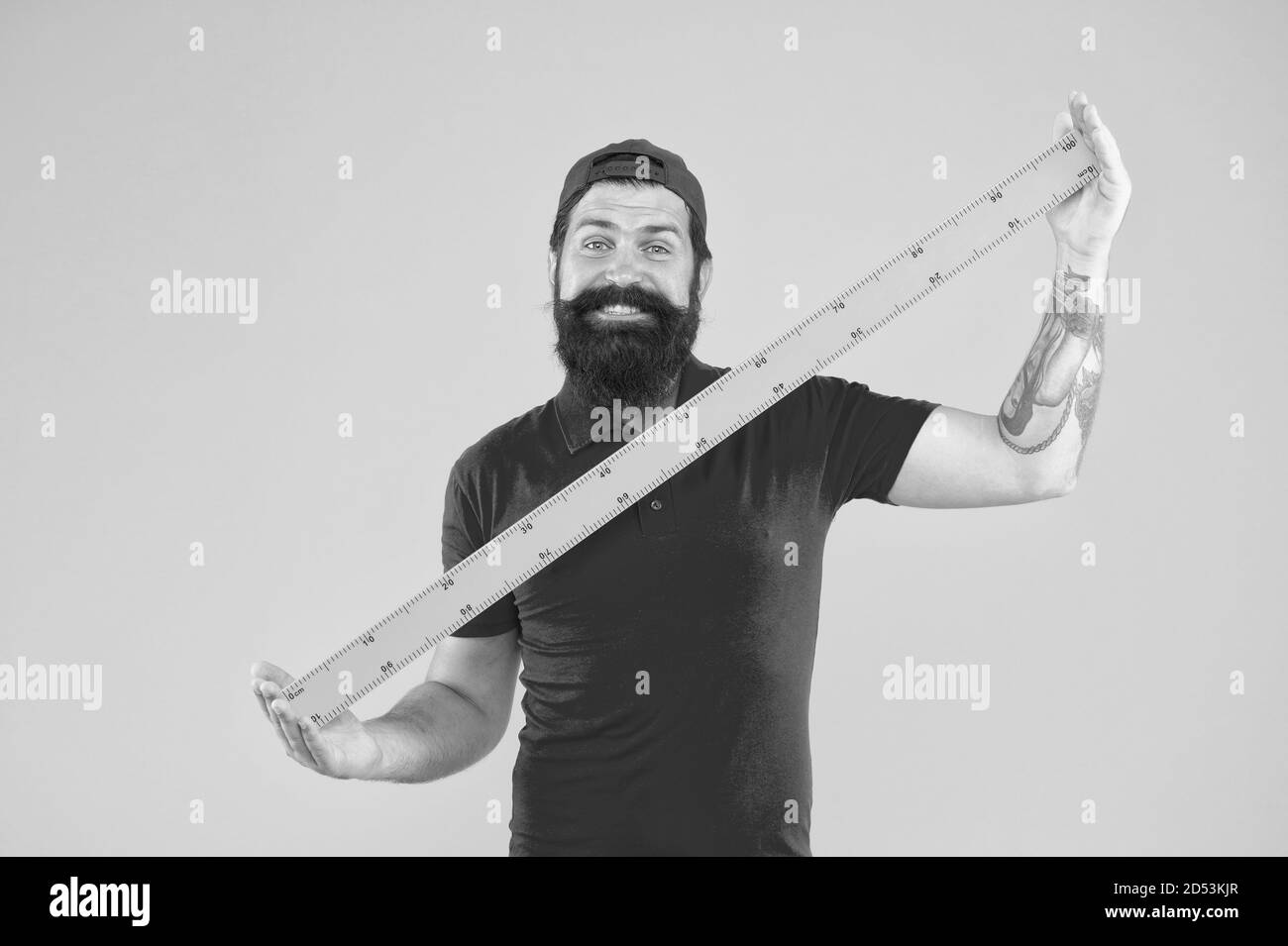 Teacher man ruler Black and White Stock Photos & Images - Alamy