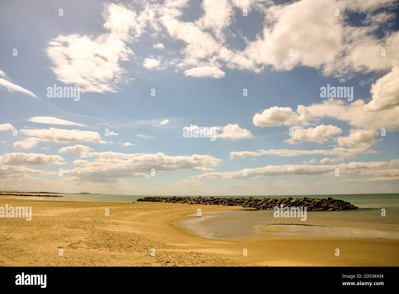 Empty mediterranean sand beach in south france Stock Photo - Alamy