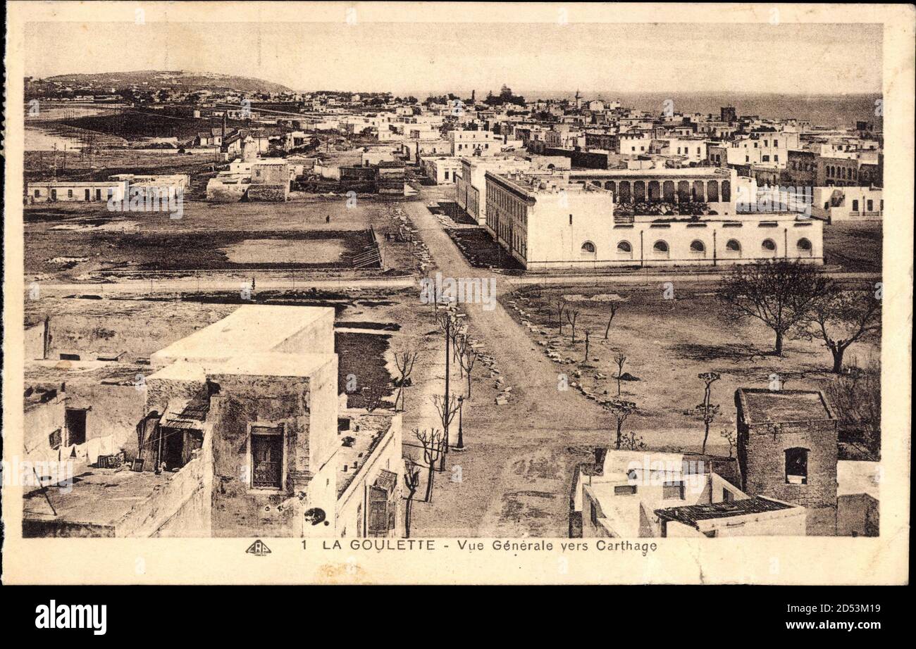 La Goulette Tunesien, Vue general vers Carthago | usage worldwide Stock ...