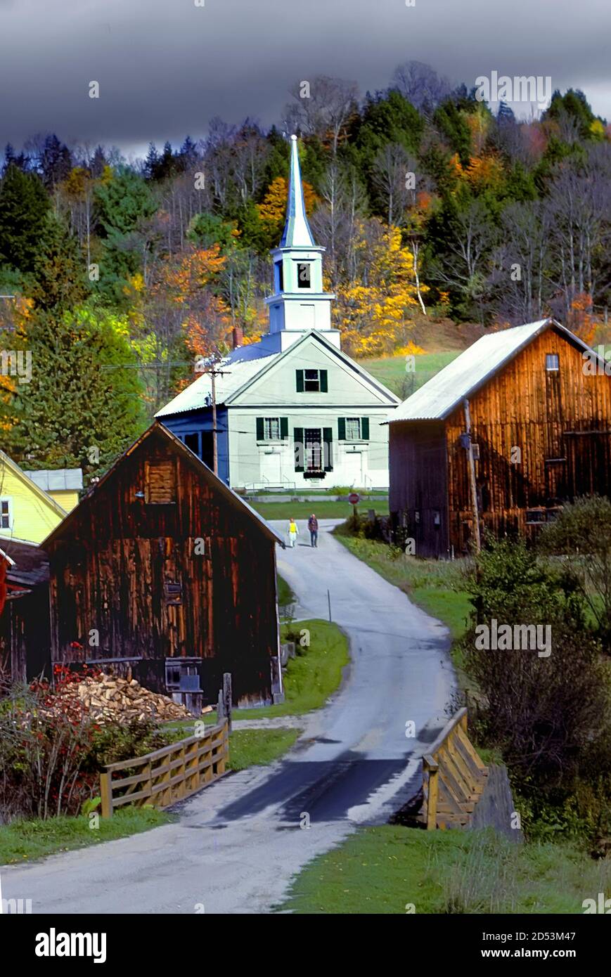 Autumn time in the New England village of Waits River Vermont as ...