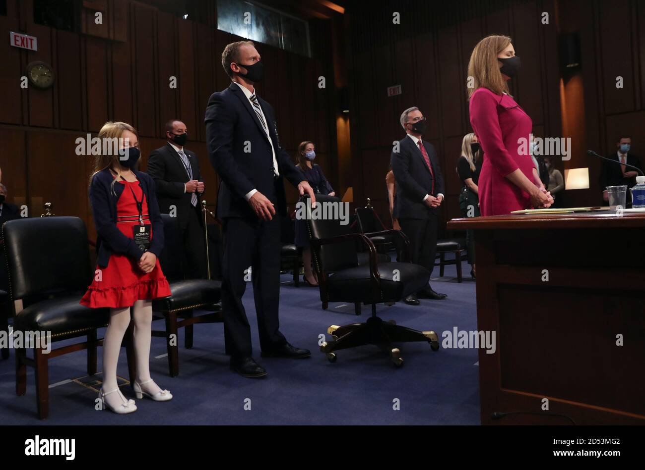 Judge Amy Coney Barrett's youngest daughter Juliet stands with her ...
