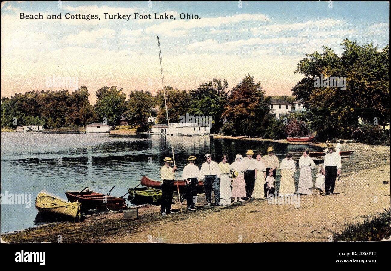 Turkey Foot Lake Ohio USA, Beach and Cottages, Ruderboote, Strand ...