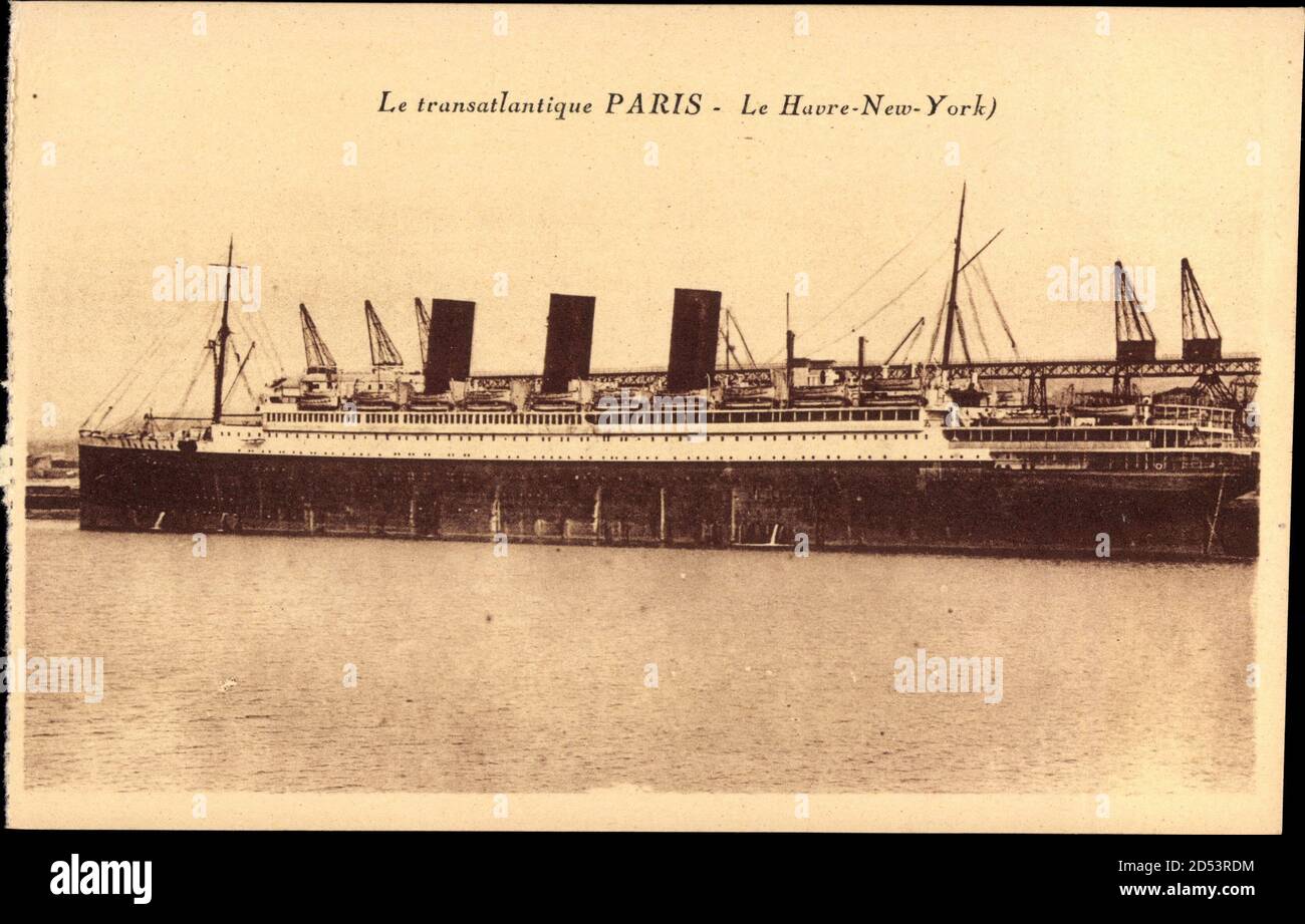 Paquebot Paris, Dampfschiff, Transatlantique, CGT, French Line | usage ...