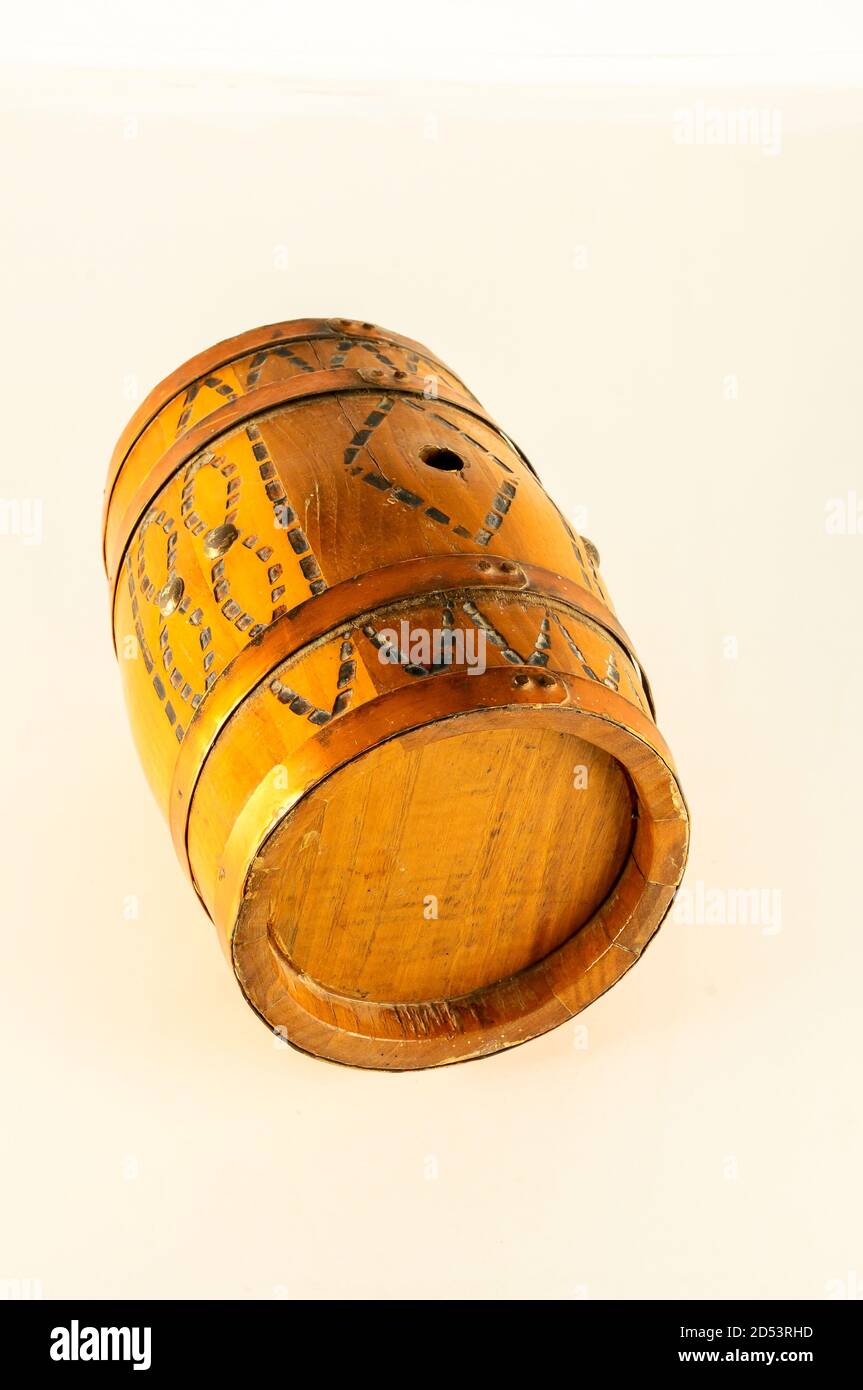 Close-up of decorated wooden barrel Stock Photo - Alamy