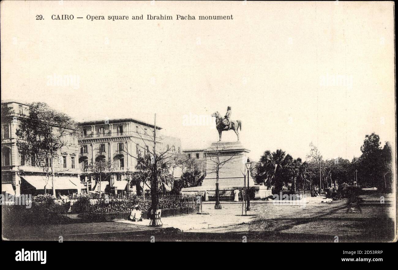Cairo Kairo Ägypten, Opera square and Ibrahim Pacha monument, Denkmal ...