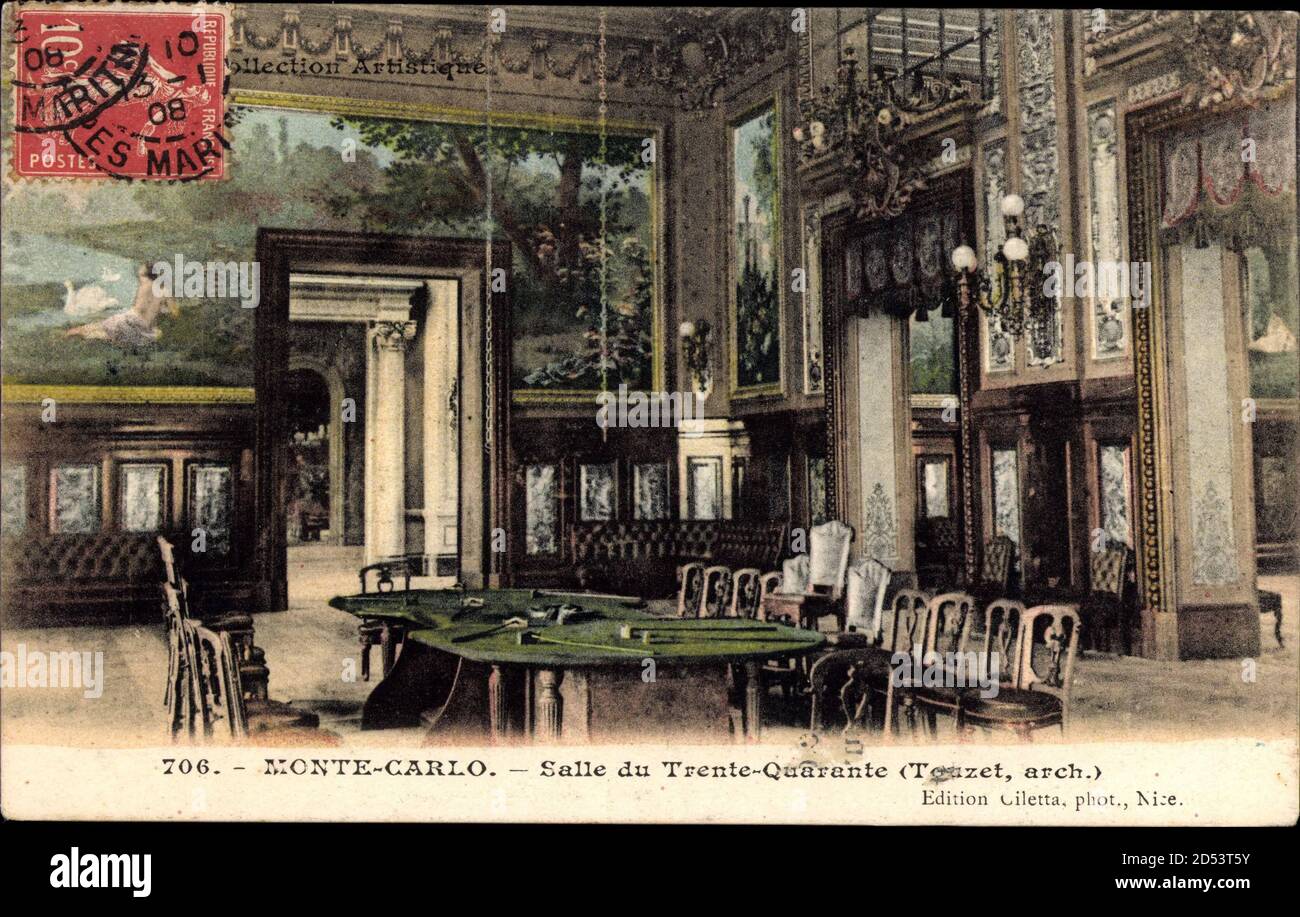 Monte Carlo Monaco, Salle du Trente Quarante, Roulettetisch | usage ...