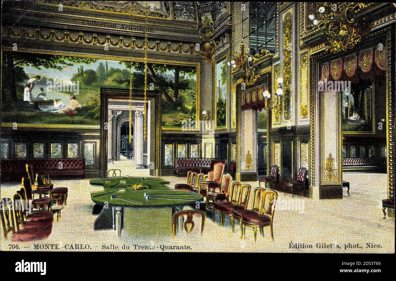 Monte Carlo Monaco, Salle du Trente Quarante, Roulettetisch | usage ...
