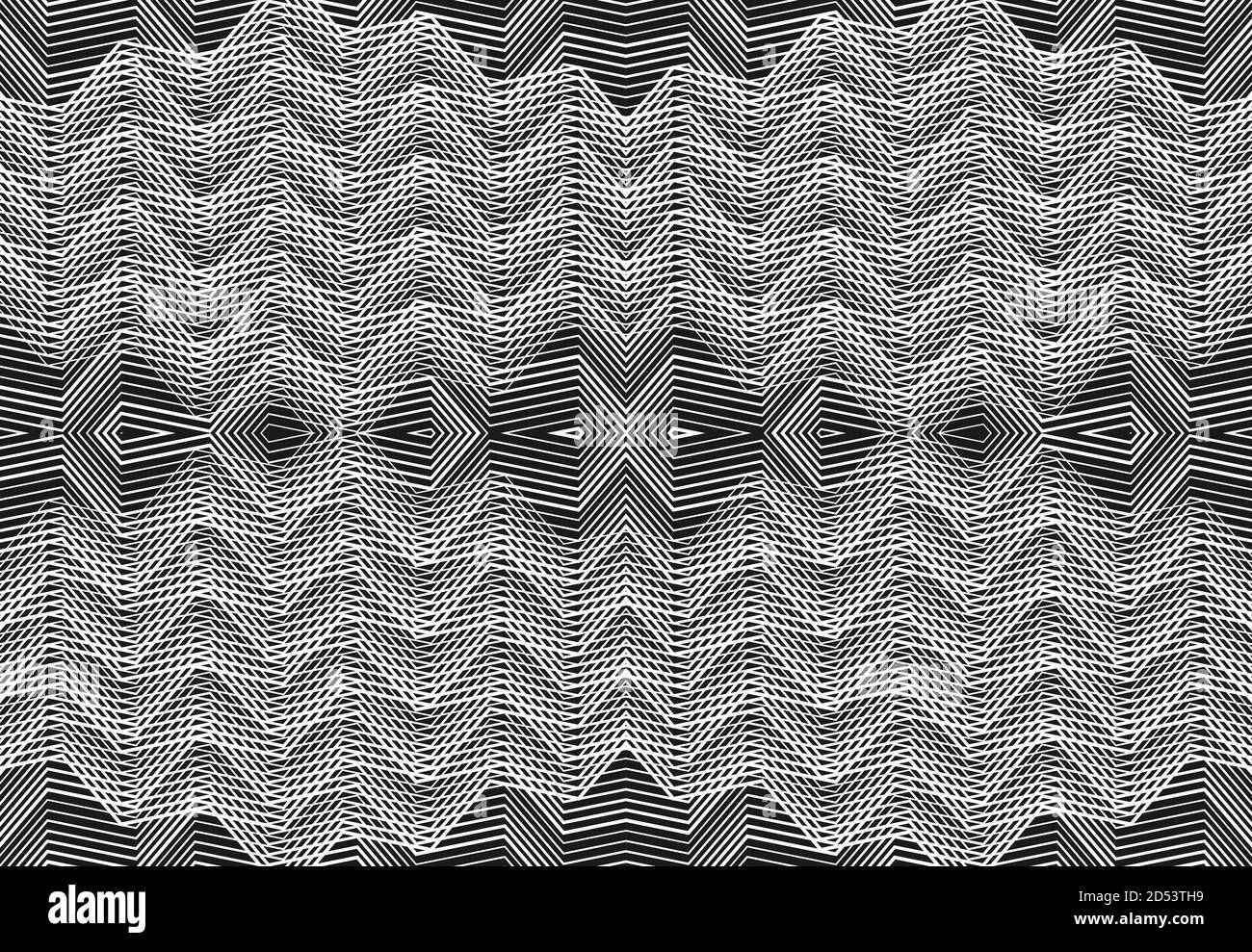 repeatable and tileable grid, mesh of zig-zag, criss-cross and wavy interlace, intertwine and ...