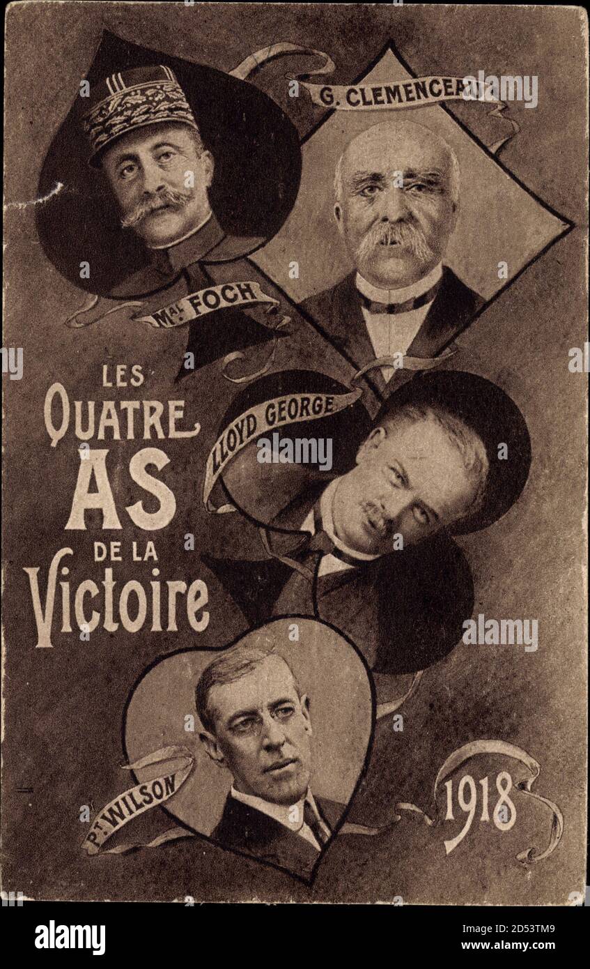 Maréchal Foch, Georges Clemenceau, Lloyd George, Woodrow Wilson | usage ...