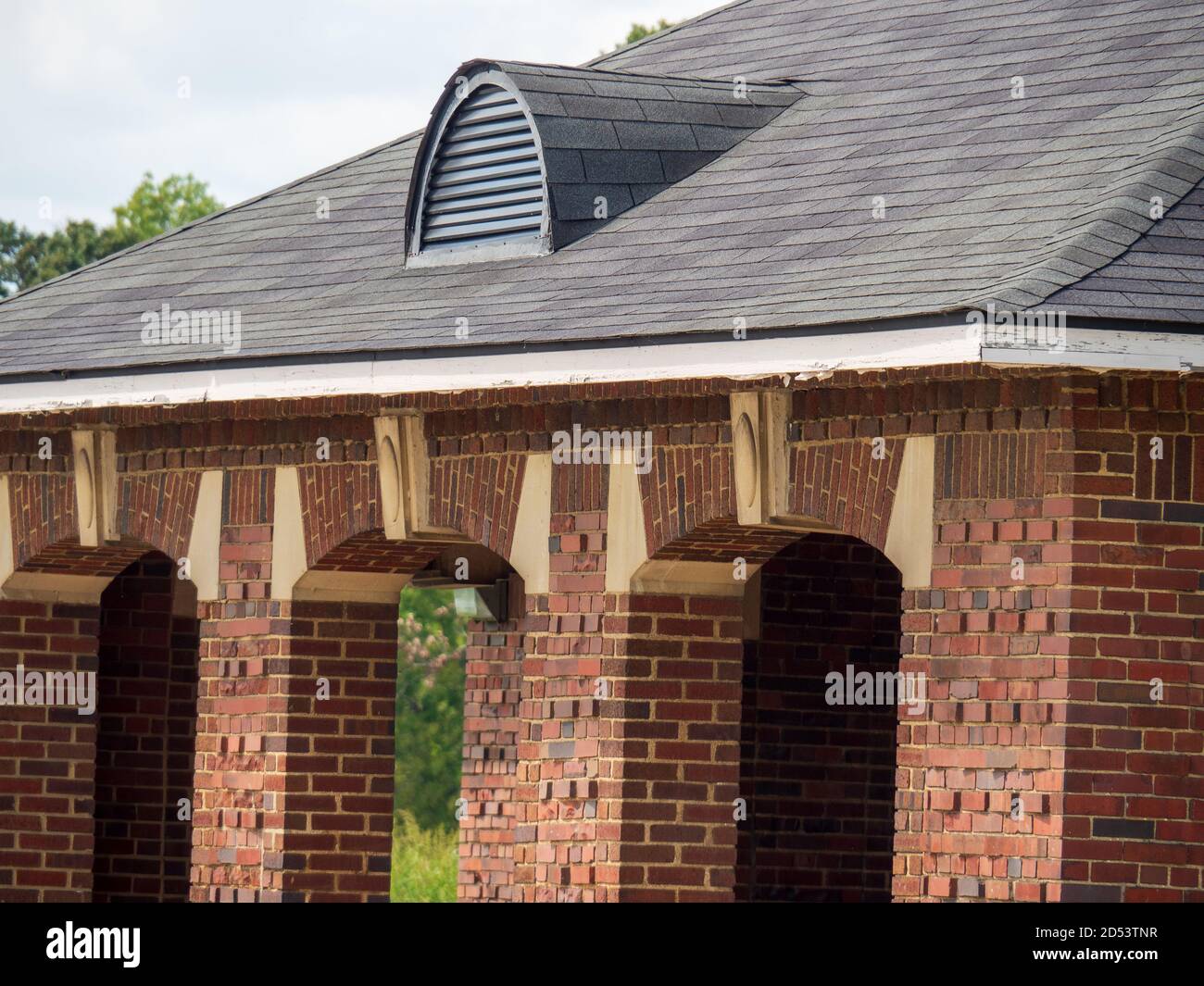 Close-up of Brick Archways for a City Park Restroom Stock Photo - Alamy