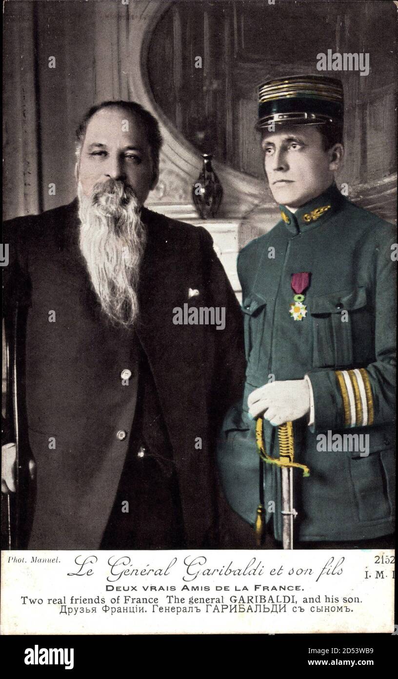 Le General Garibaldi et son fils, deux vrais Amis de la France ...