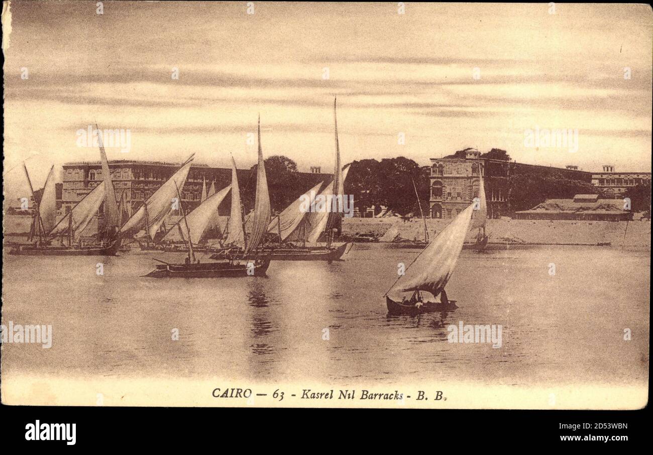 Cairo Kairo Ägypten, Kasrel Nil Barracks, Fischerboote, Baracken ...