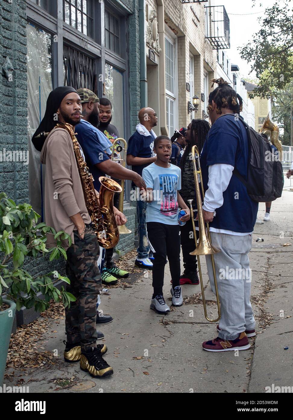 New Orleans, Louisiana, USA - 2020: People participate in a Second Line ...