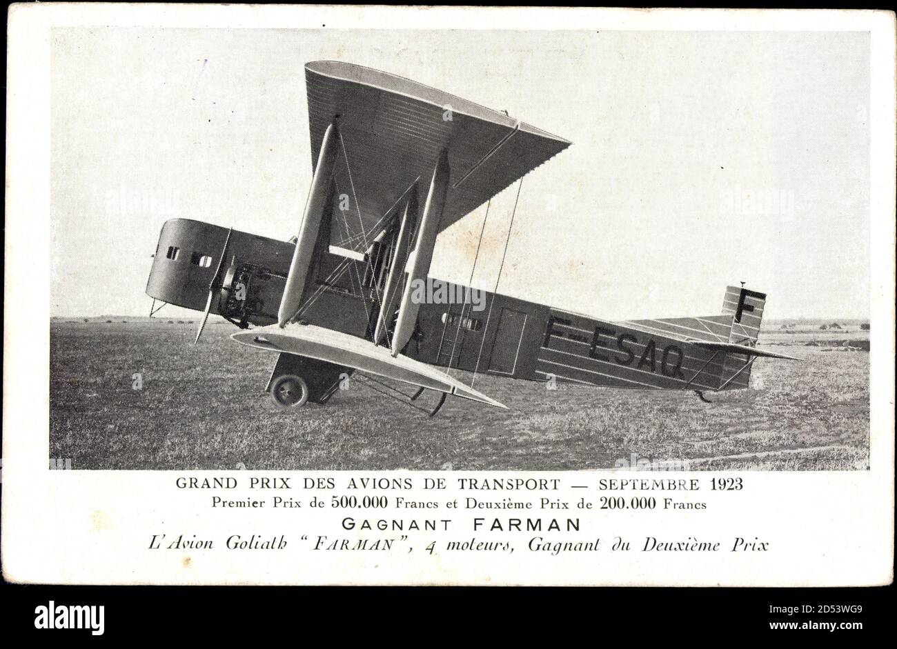 LAvion Goliath Farman, Gagnant Farman, Grand Prix des Avions 1923 ...