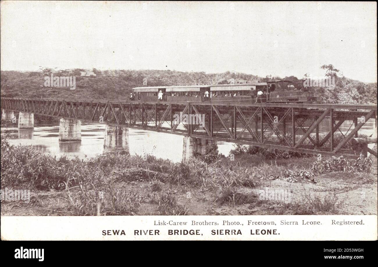 Sierra Leone, Sewa River Bridge, Eisenbahnbrücke über den Fluss | usage ...
