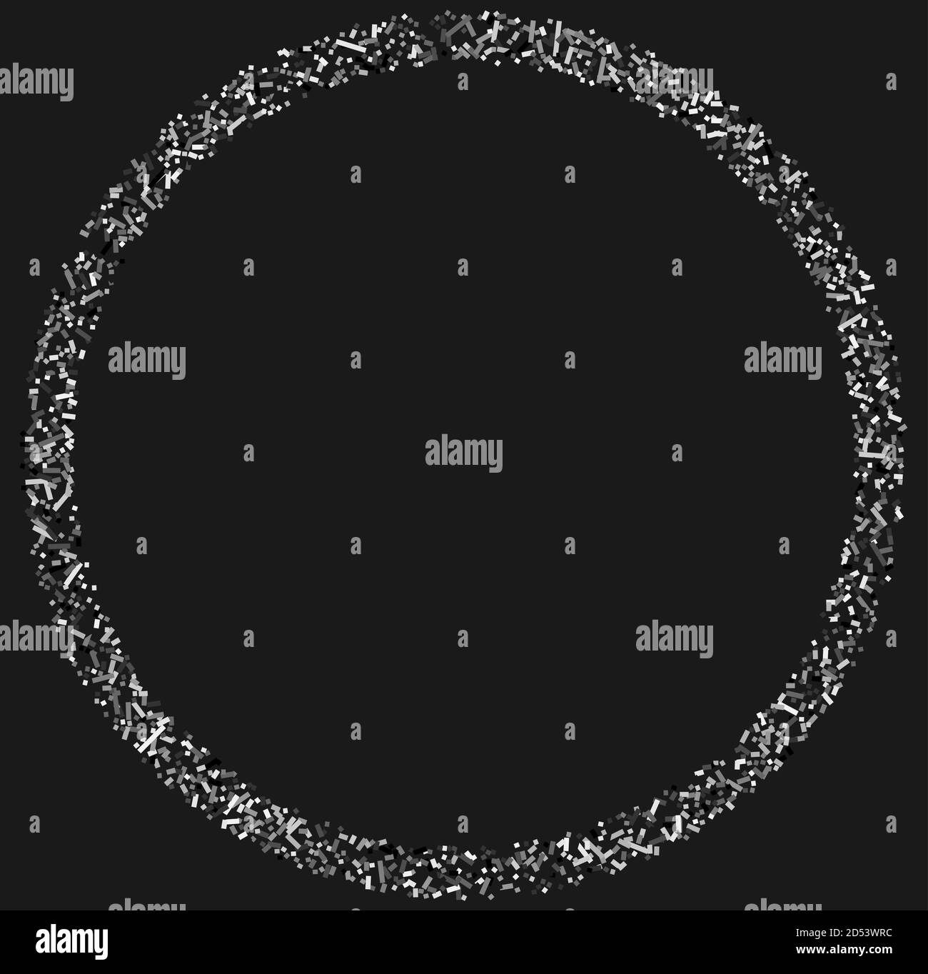 Grayscale random squares in circle formation abstract geometric element ...