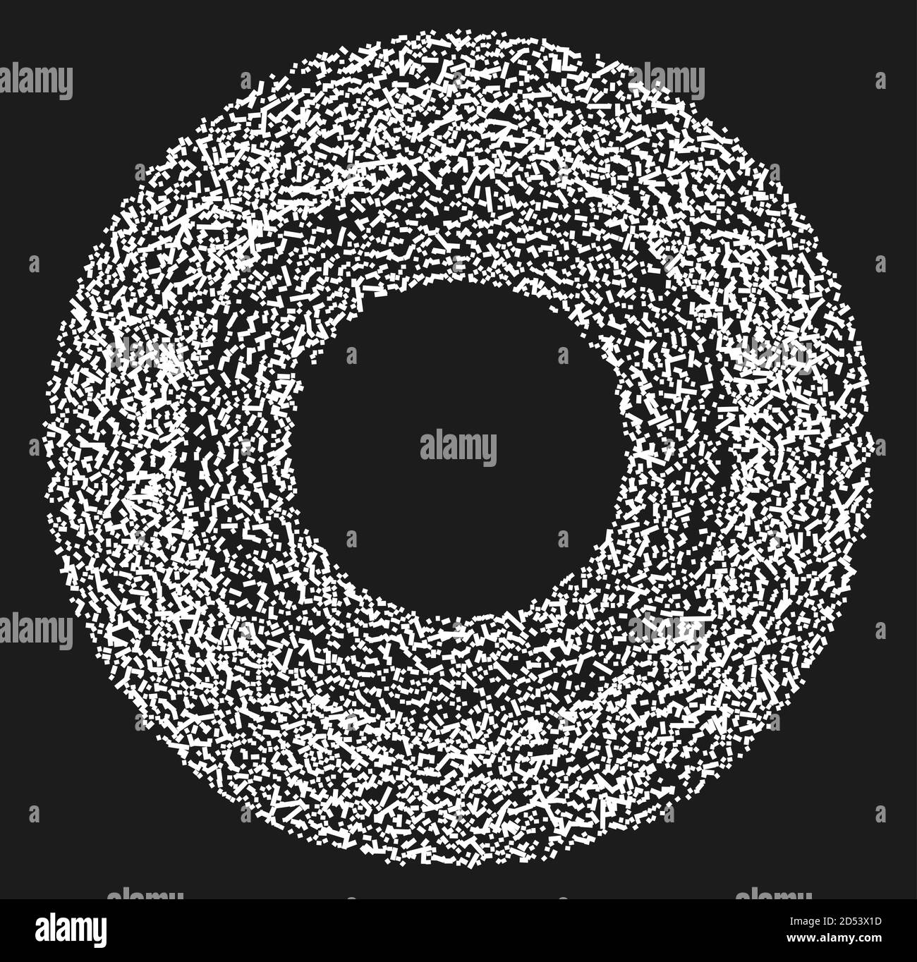 Grayscale random squares in circle formation abstract geometric element ...
