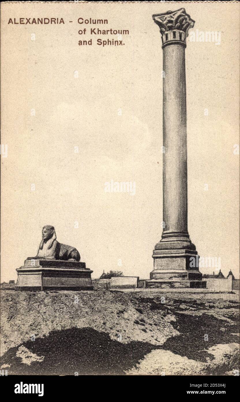 Alexandria Ägypten, Column of Khartoum and Sphinx, Säule | usage ...