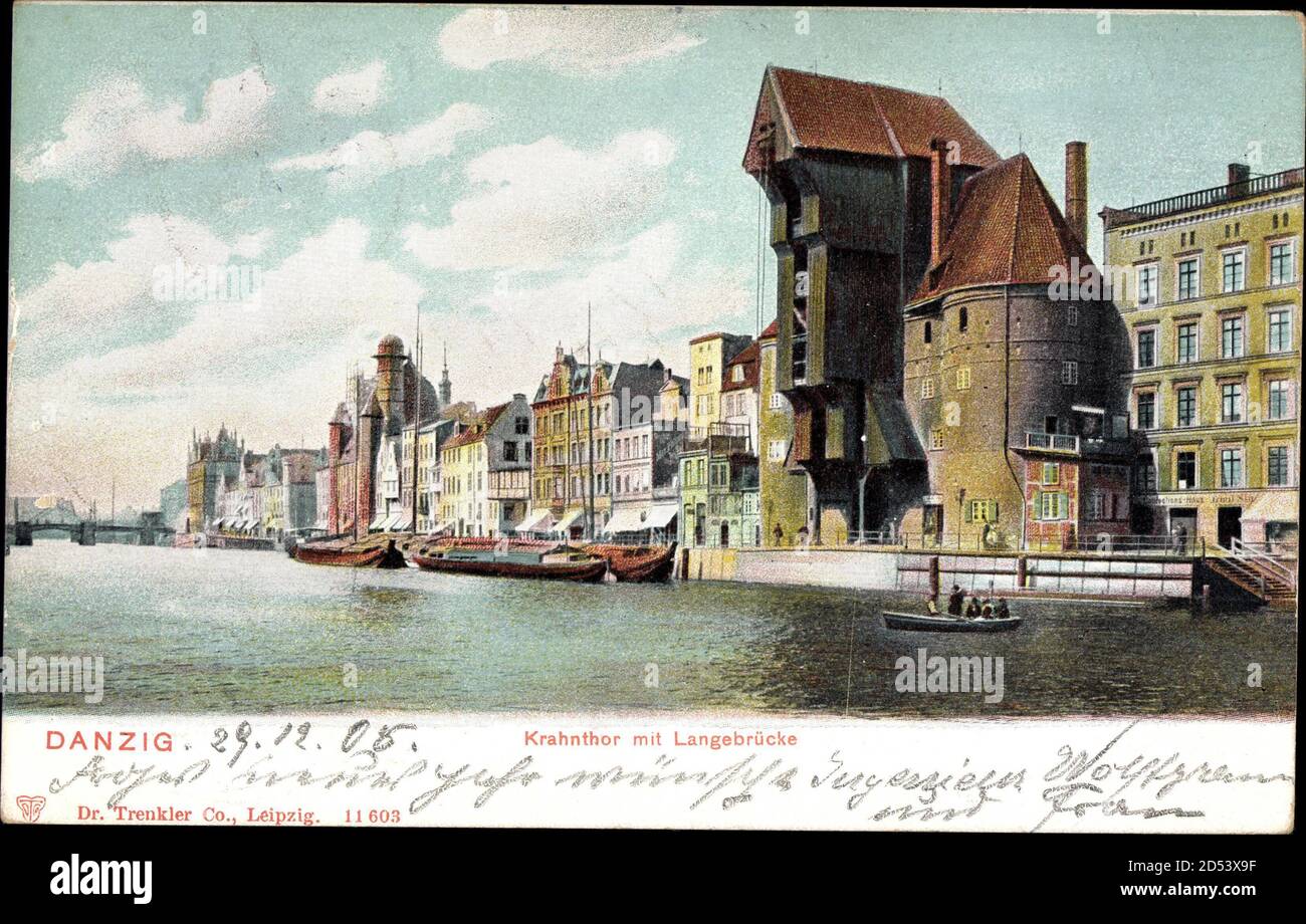 Gda?sk Danzig, Krantor mit Langebrücke, Mottlaupartie | usage worldwide ...