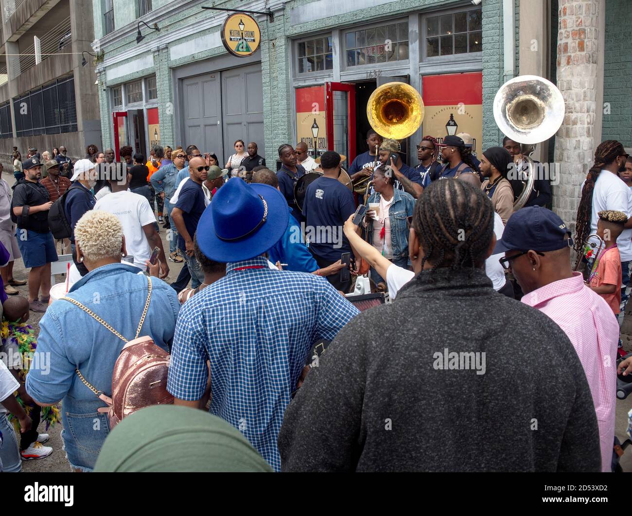 New Orleans, Louisiana, USA - 2020: People participate in a Second Line ...