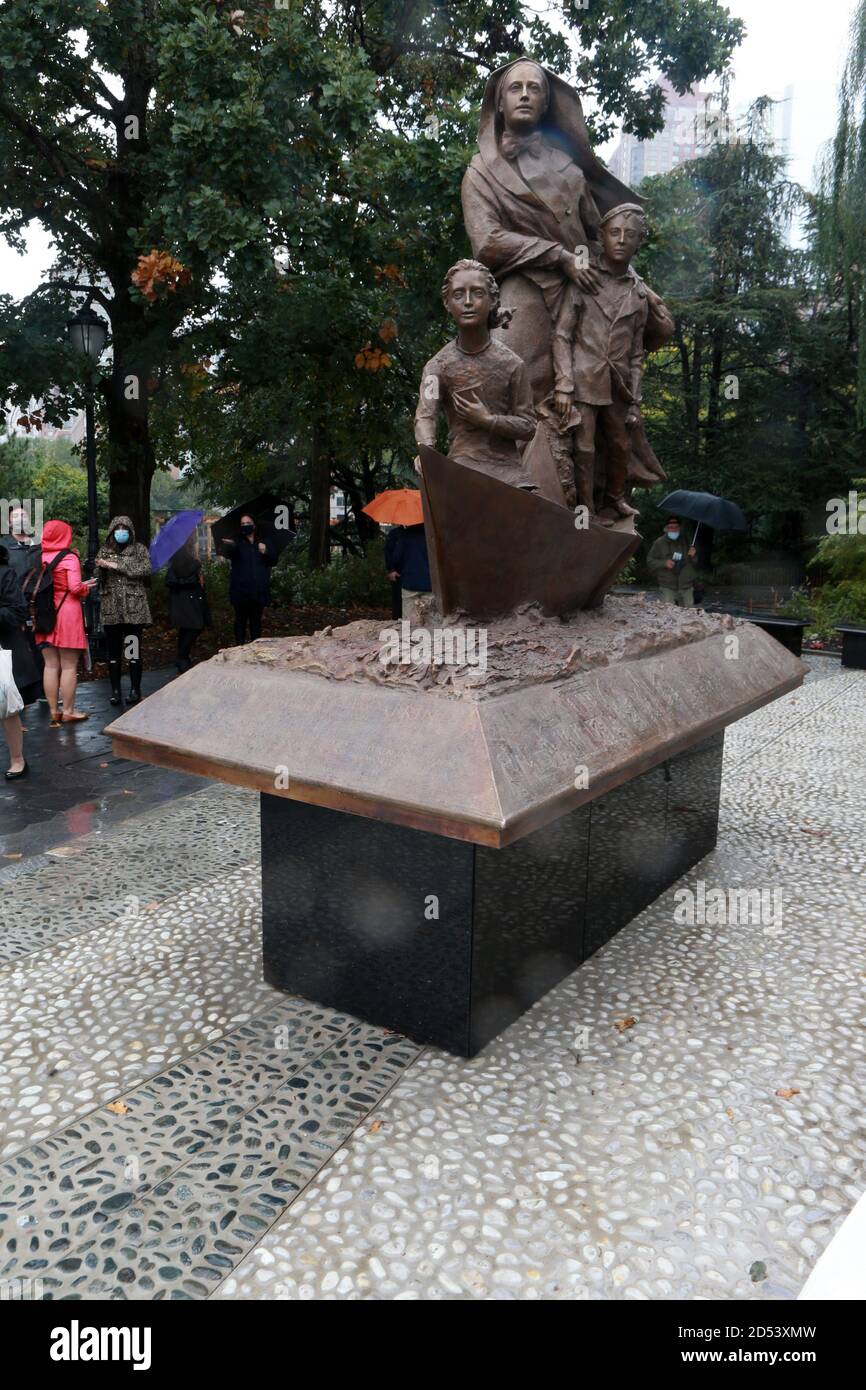New York, NY, USA. 12th Oct, 2020. The unveiling of the Mother Cabrini ...