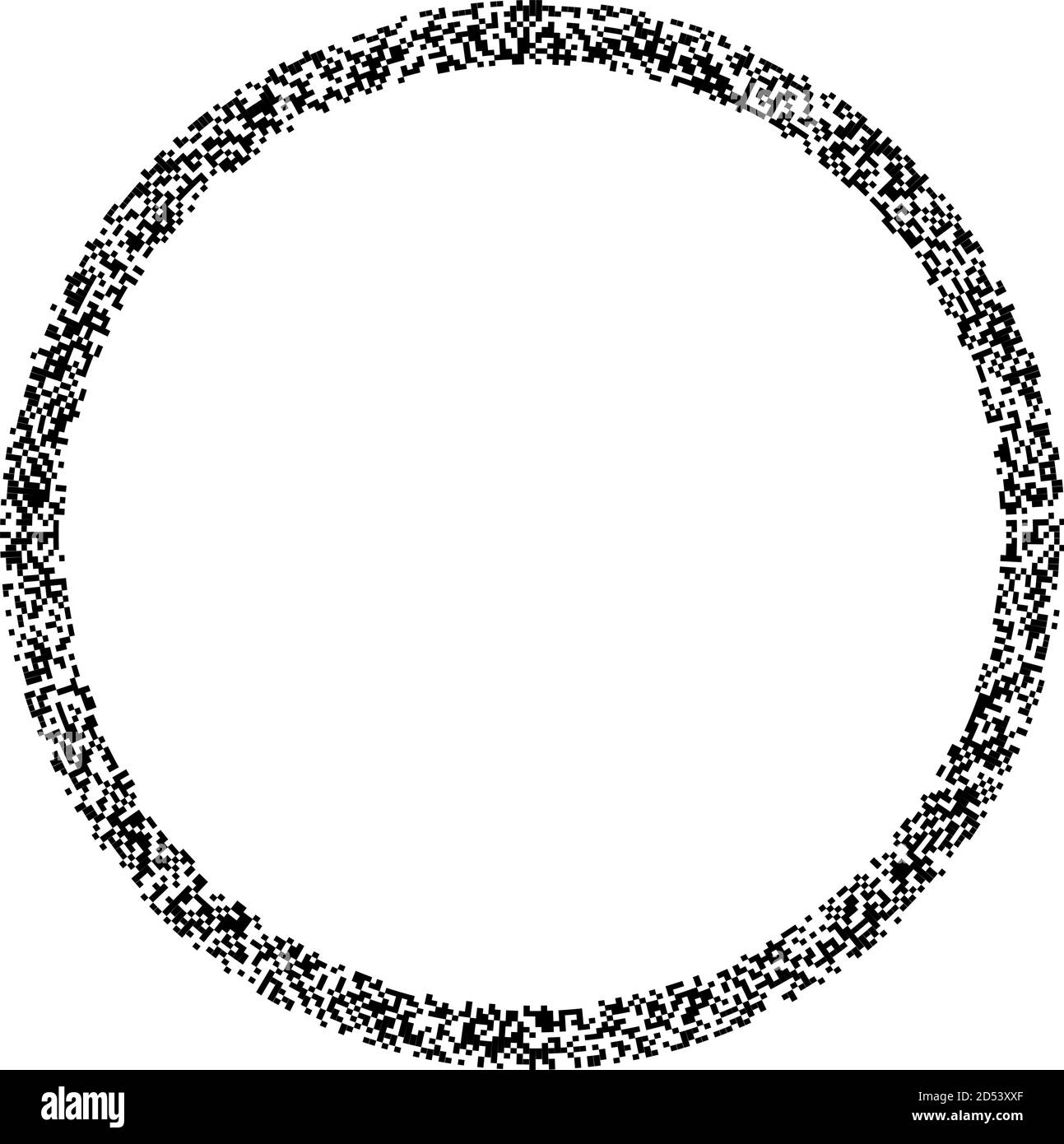 Random squares in circle formation abstract black and white, monochrome ...