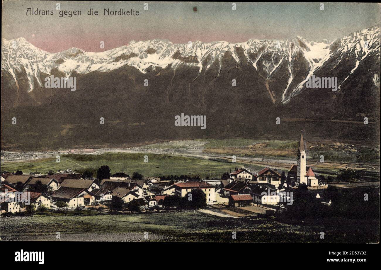 Aldrans Tirol, Blick gegen die Nordkette, Kirchturm, Panorama | usage ...