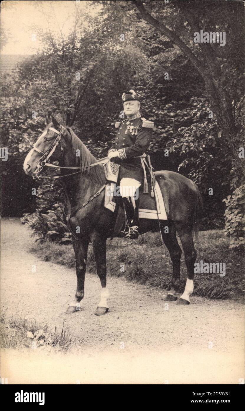 Französischer Offizier auf einem Pferd sitzend, Paradeuniform | usage ...