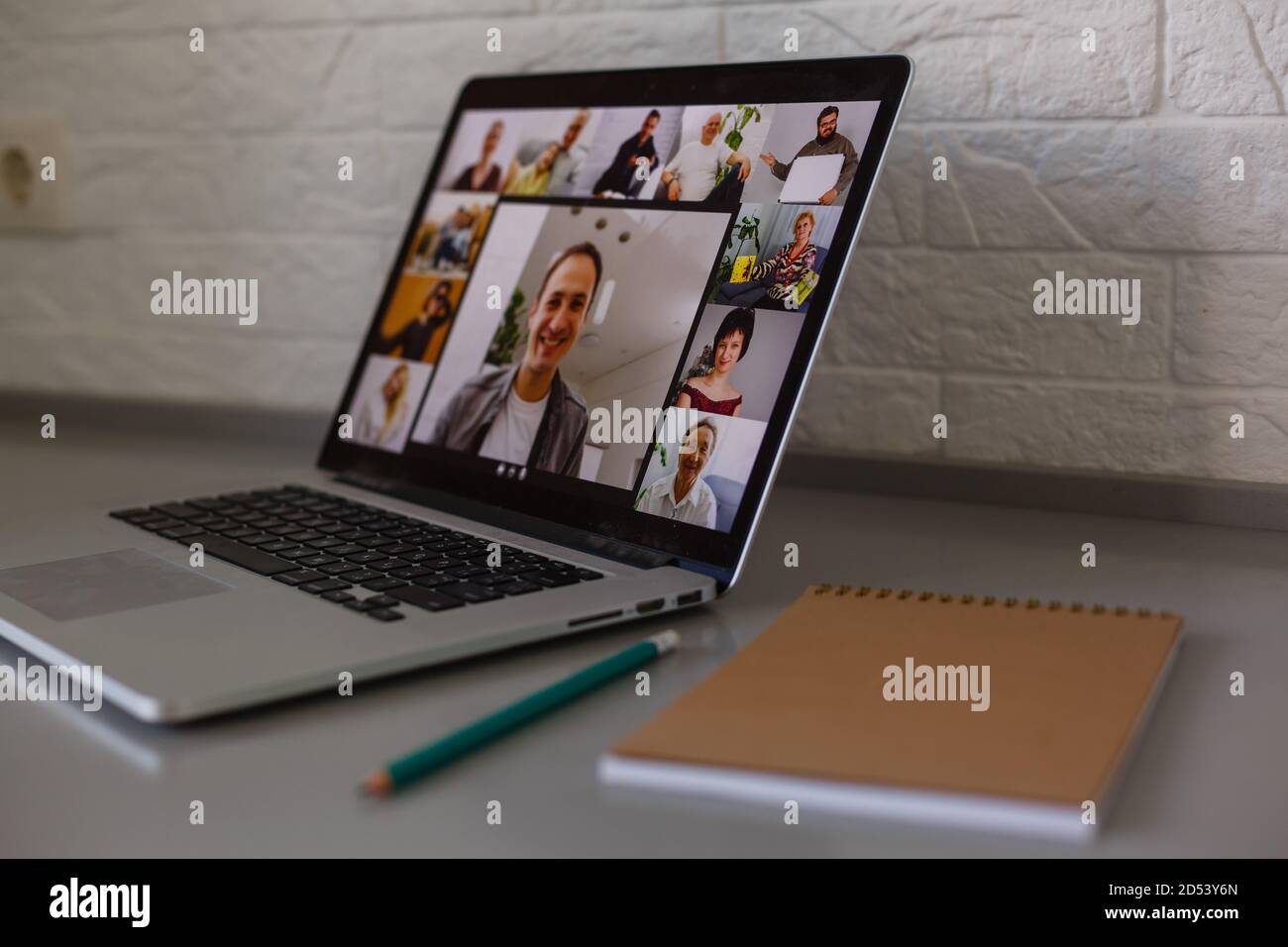 Group Friends Video Chat Connection Concept Stock Photo - Alamy