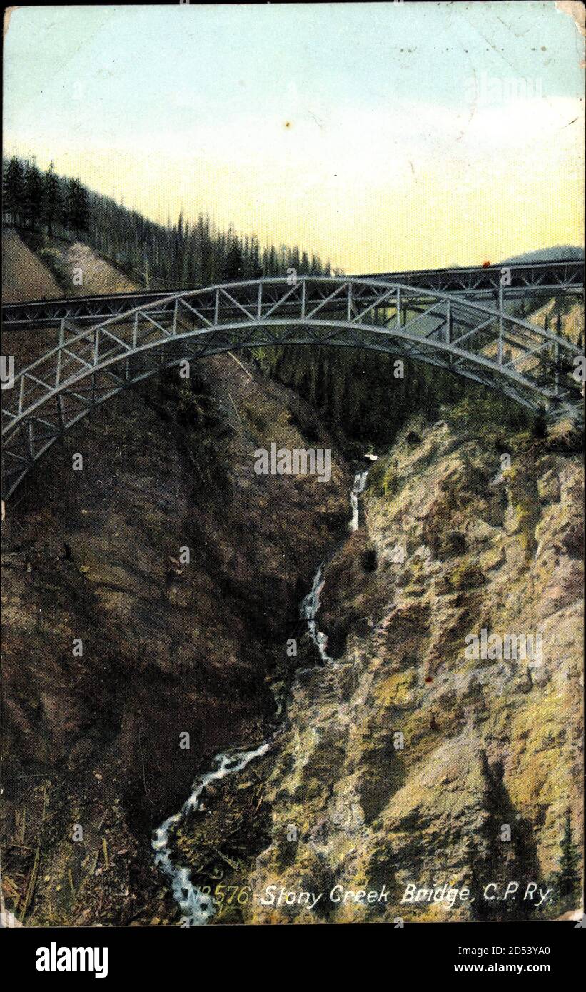 Saskatchewan Kanada, Stony Creek Bridge, Felsen, Brücke, Fluss | usage ...