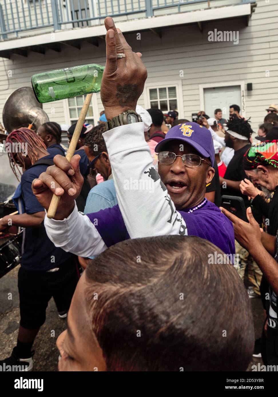 New Orleans, Louisiana, USA - 2020: People participate in a Second Line ...