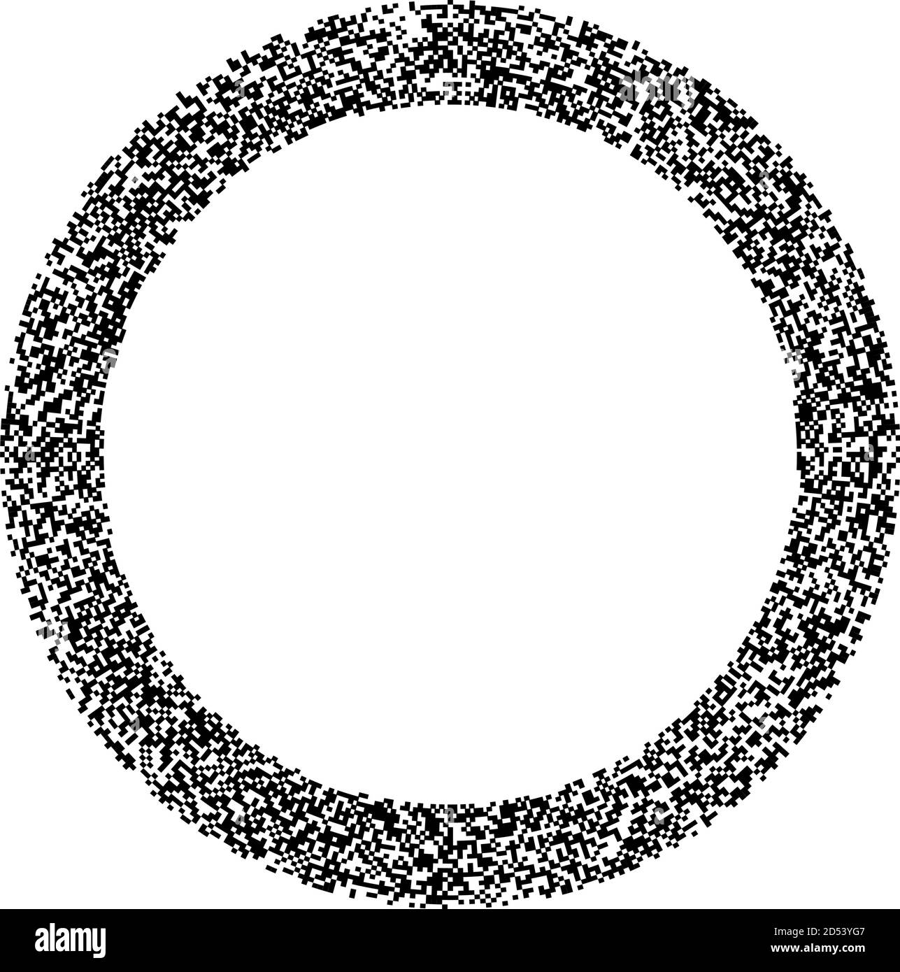 Random squares in circle formation abstract black and white, monochrome ...