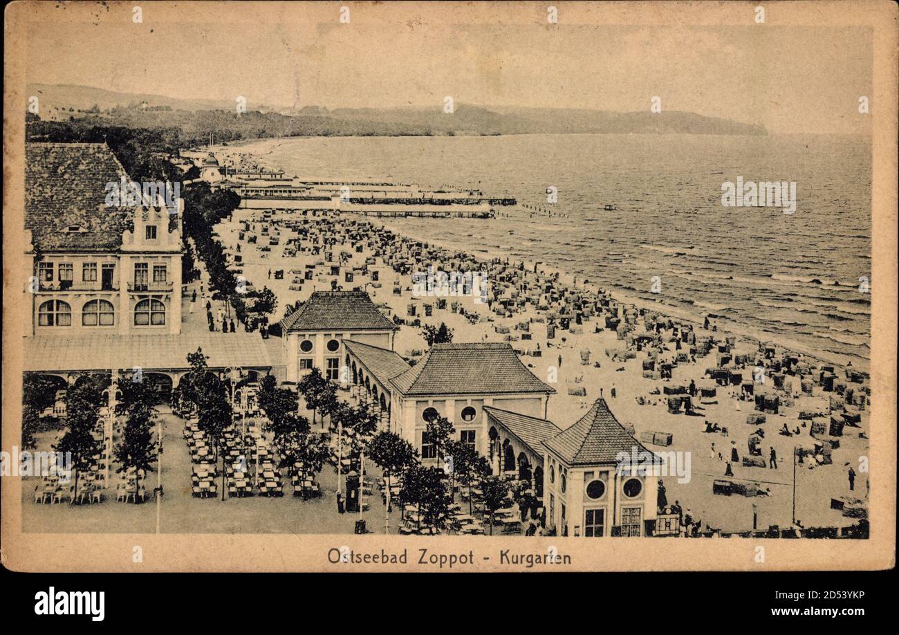 Sopot Gda?sk Zoppot Danzig, Kurgarten, Vogelschau, Strand | usage ...