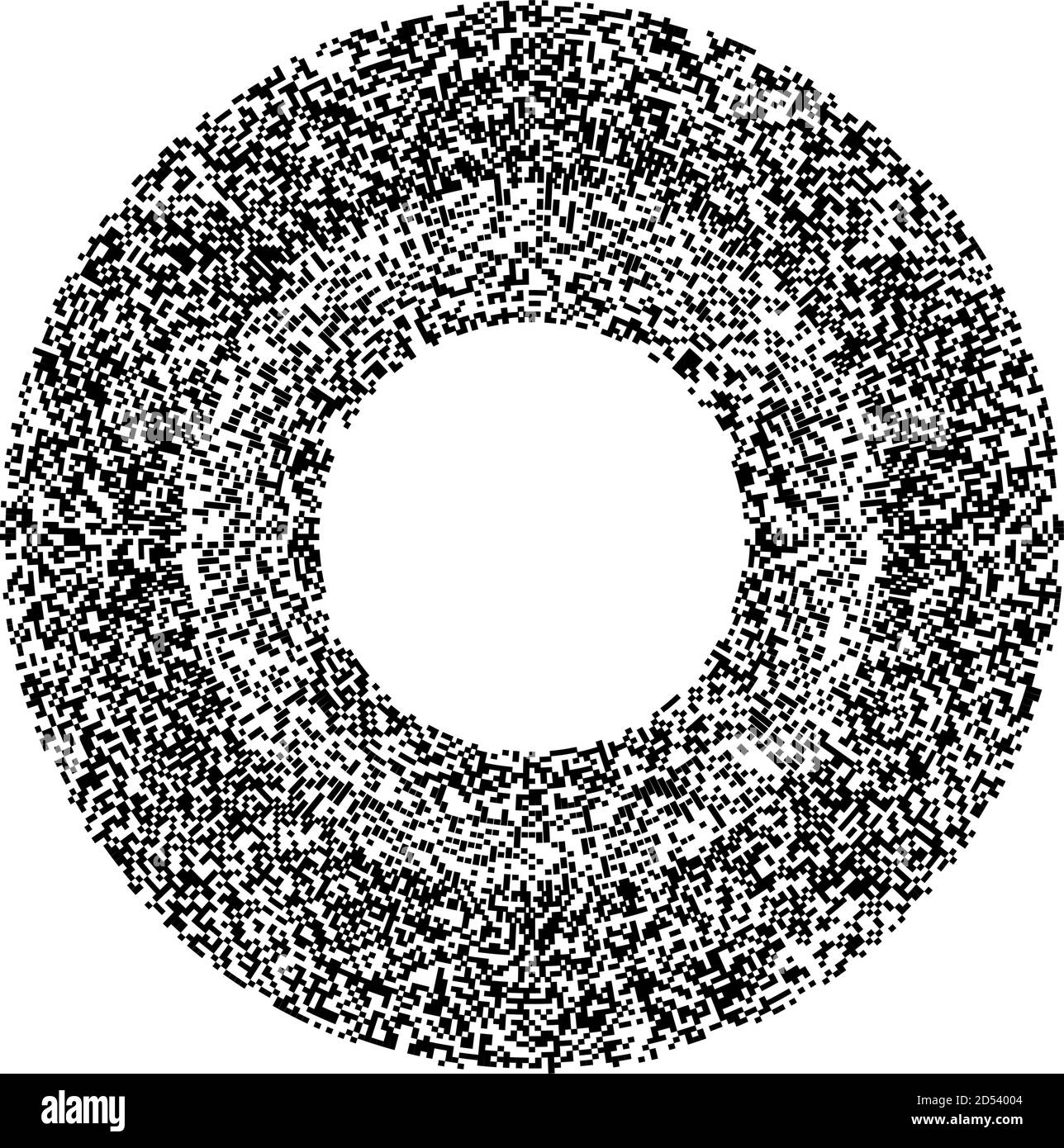 Random squares in circle formation abstract black and white, monochrome ...