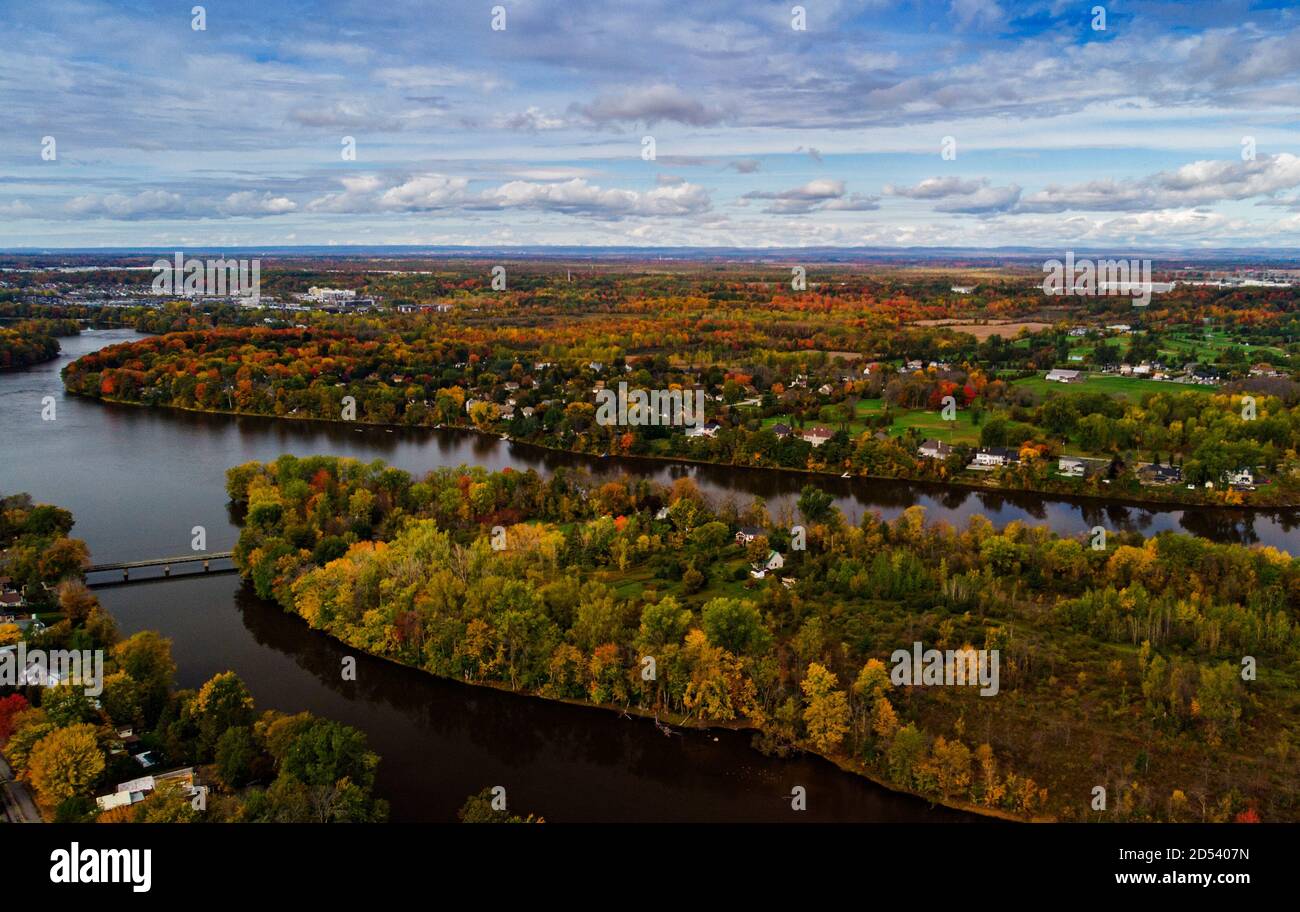 Aerial view of Canadian autumn in Laval, Quebec, Canada Stock Photo - Alamy