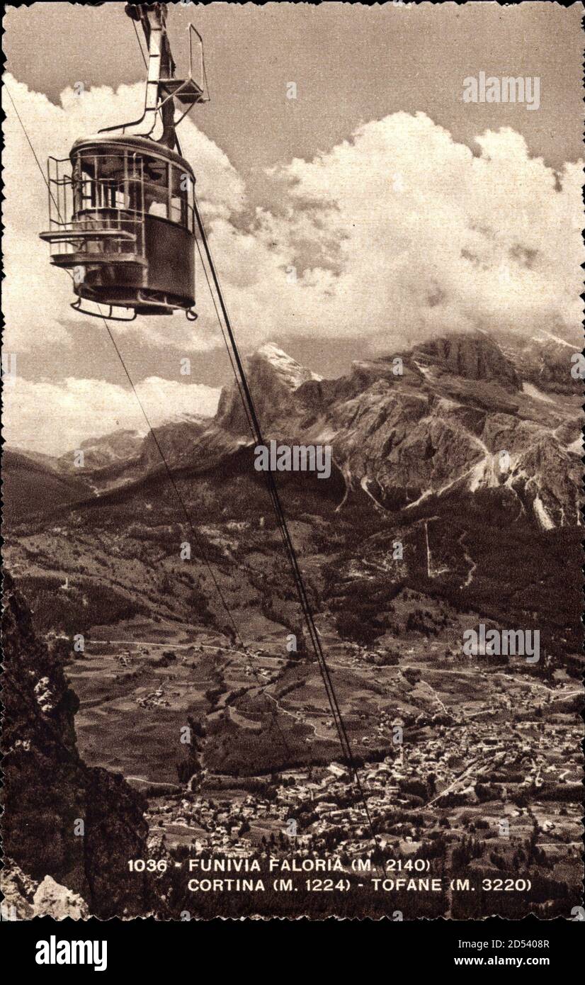 Cortina dAmpezzo Veneto, Funivia Faloria, Tofane, Seilbahn, Gebirge ...