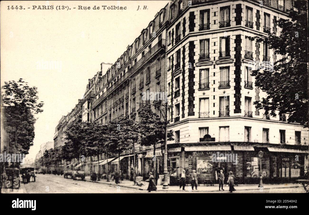 Paris 13e, Rue de Tolbiac, Straßenpartie, Geschäfte, Eckhaus | usage ...