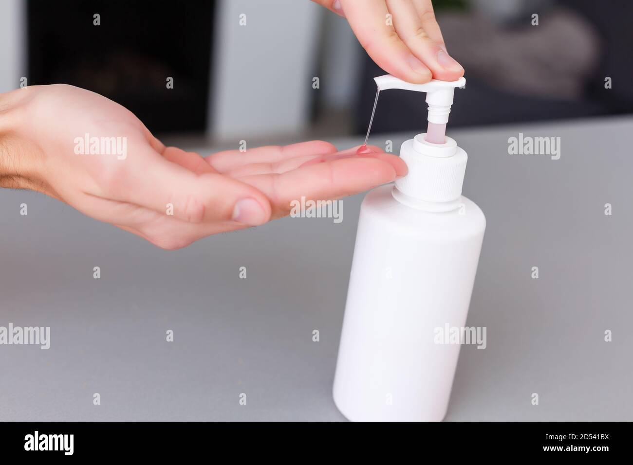 anti bacterial agent bottle for hand washing Stock Photo - Alamy