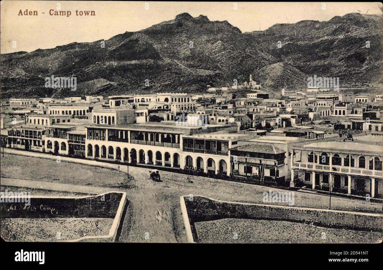 Aden Jemen, Camp town, Blick auf den Ort, Berge, Gebäude | usage ...