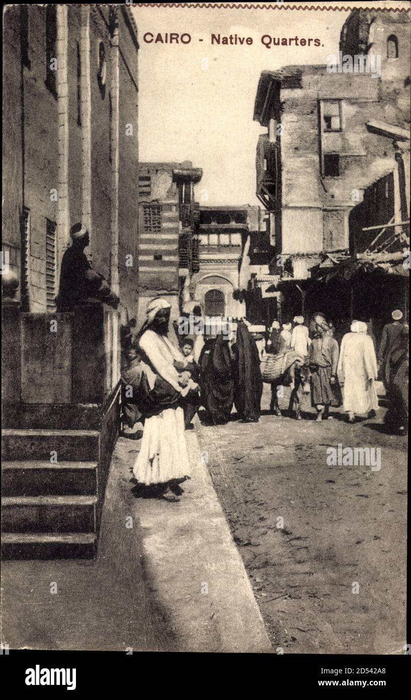 Cairo Kairo Ägypten, Native Quarters, Straßenpartie, Einheimische ...